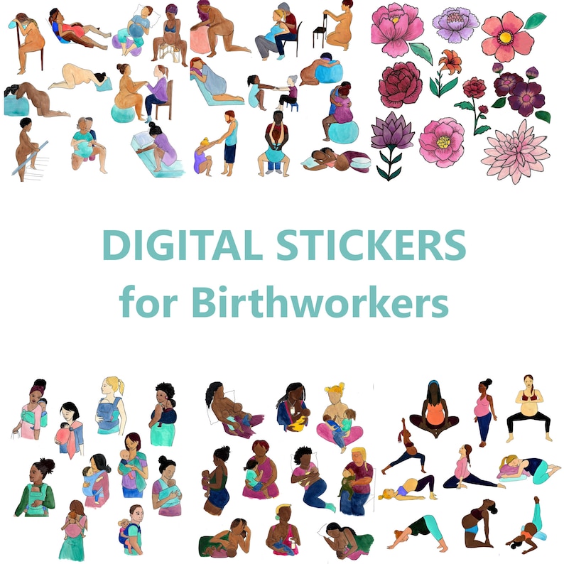 Digital Stickers for Birthworkers - Etsy