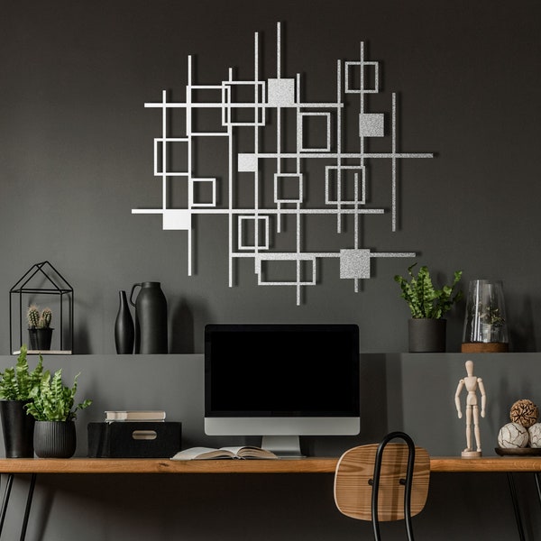 Geometric Metal Wall Art - Etsy