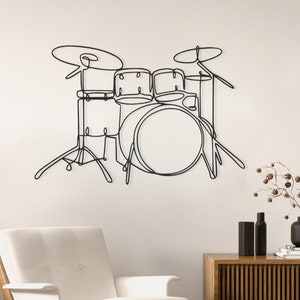 Drum Metal Wall Art, Wall Hanging, Drum Metal Decor, Music Studio Decor ...