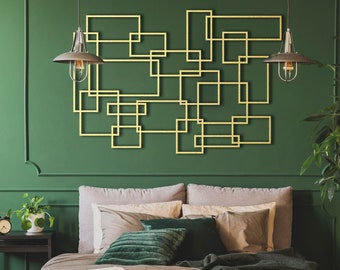 Gold Geometric Wall Art - Etsy