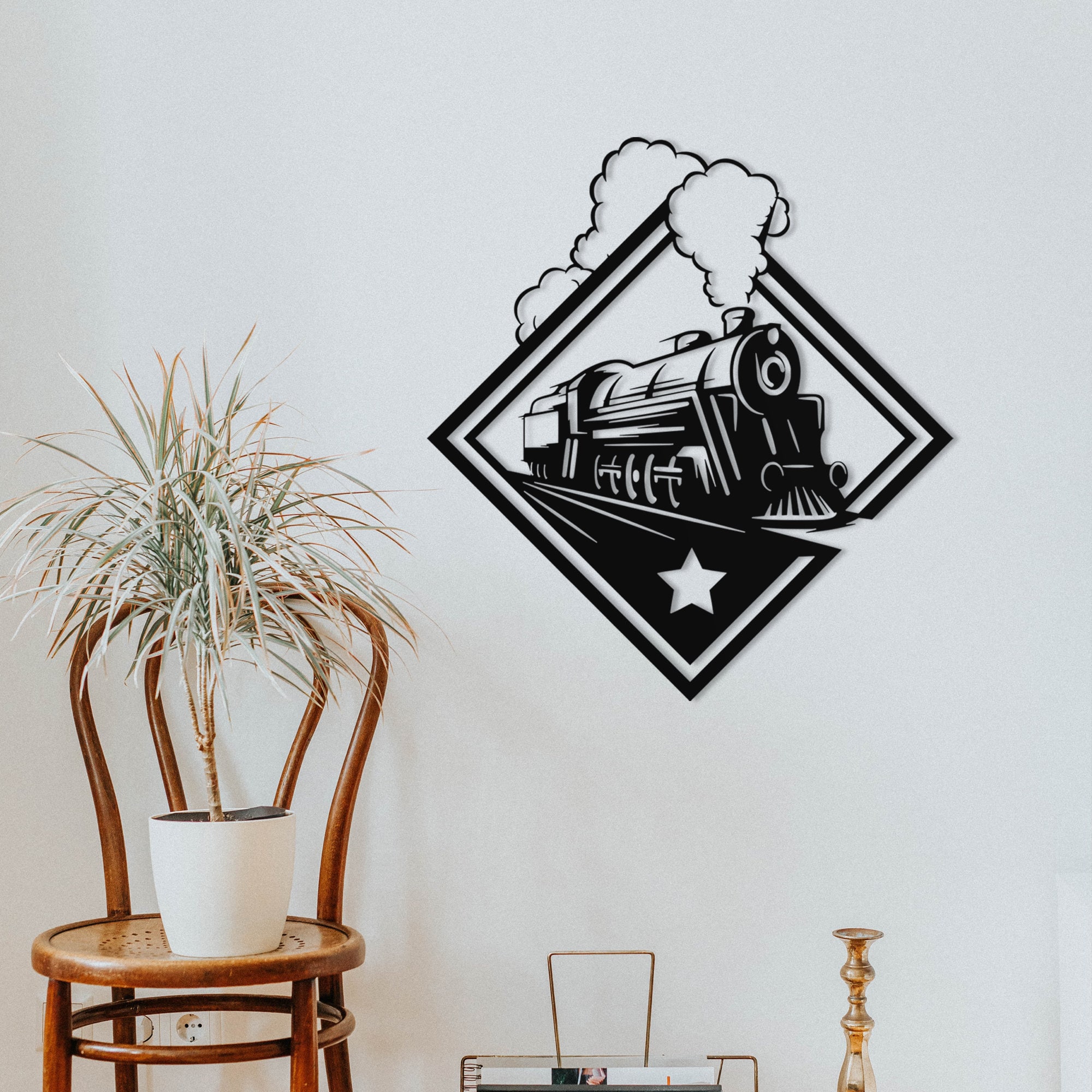 Train Metal Wall Art Metal Wall Decor Living Room Decor | Etsy