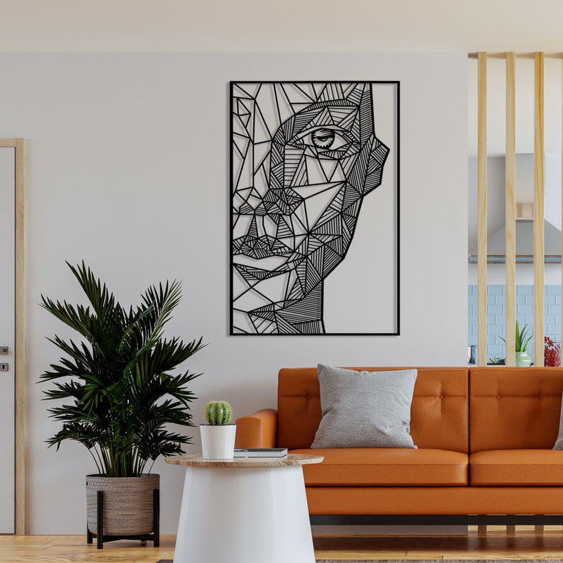 Abstract Face Metal Wall Art Female Face Wall Sculpture - Etsy