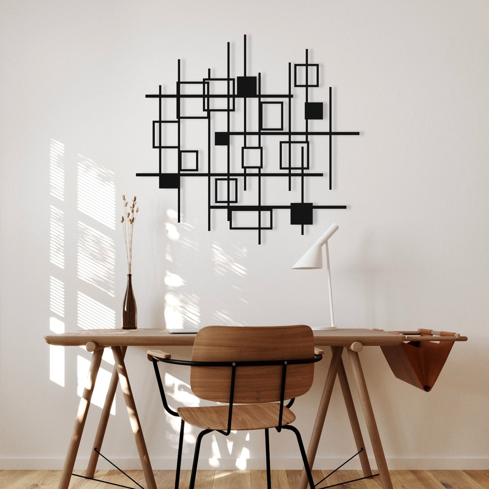 Modern Geometric Metal Wall Art Silver Metal Wall Art Large - Etsy