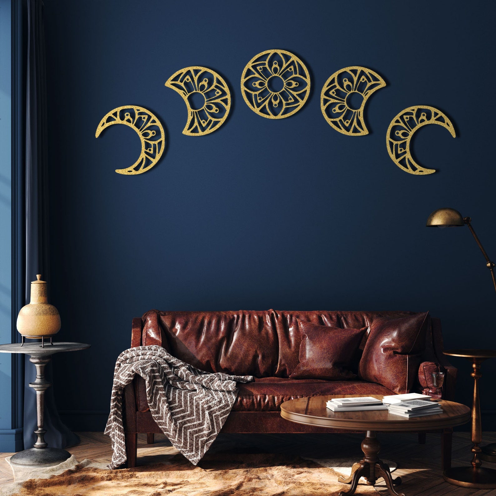 Set of 5 Moon Phases Metal Wall Art Moon Phases Wall Decor - Etsy