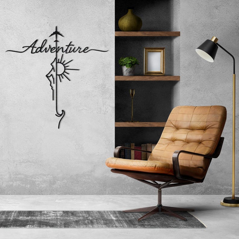 Adventure Sign Metal Wall Art: Airplane Home Decor - Etsy