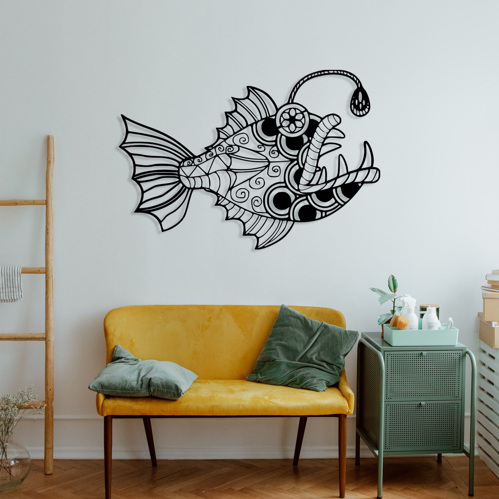 Angler Fish Metal Wall Art, Deep Sea Decor, Housewarming Gift - Etsy