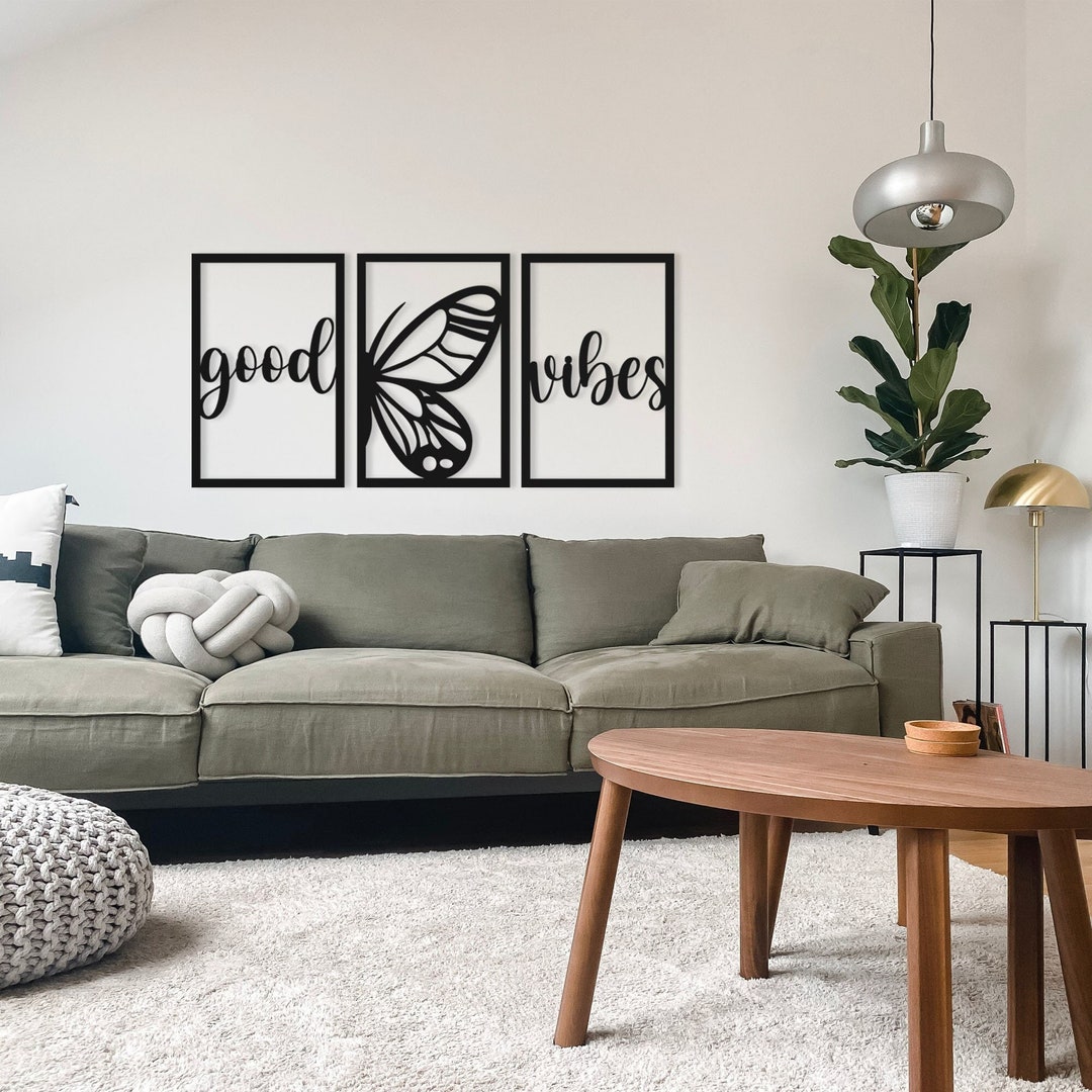 Good Vibes Metal Wall Art, Large Wall Arts, Good Vibes Sign, Positive ...