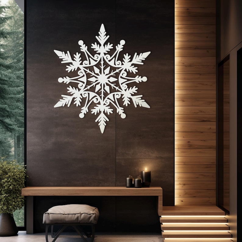 Metal Snowflake Wall Art: Winter Door Decor, Christmas Decoration - Etsy