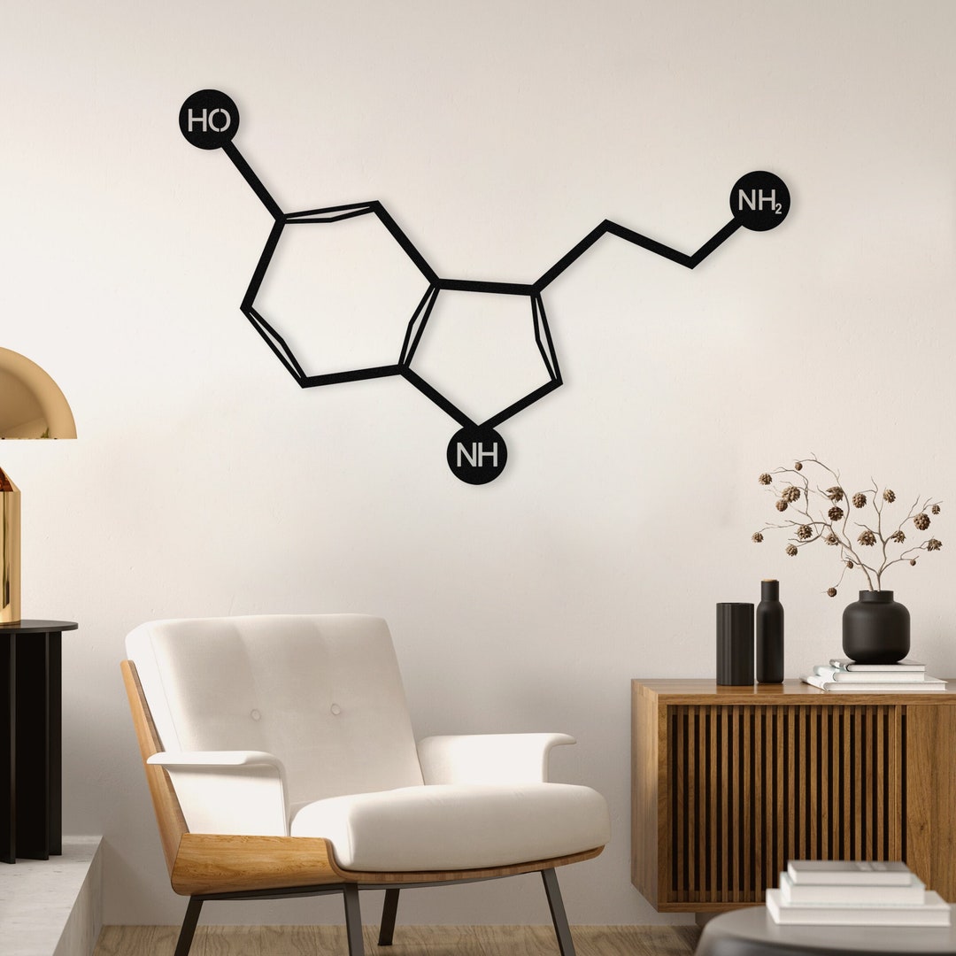 Serotonin Symbol Metal Wall Art Serotoin Molecule Wall Art - Etsy