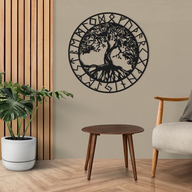 Vegvisir Metal Tree of Life Viking Runes Nordic Mythology - Etsy