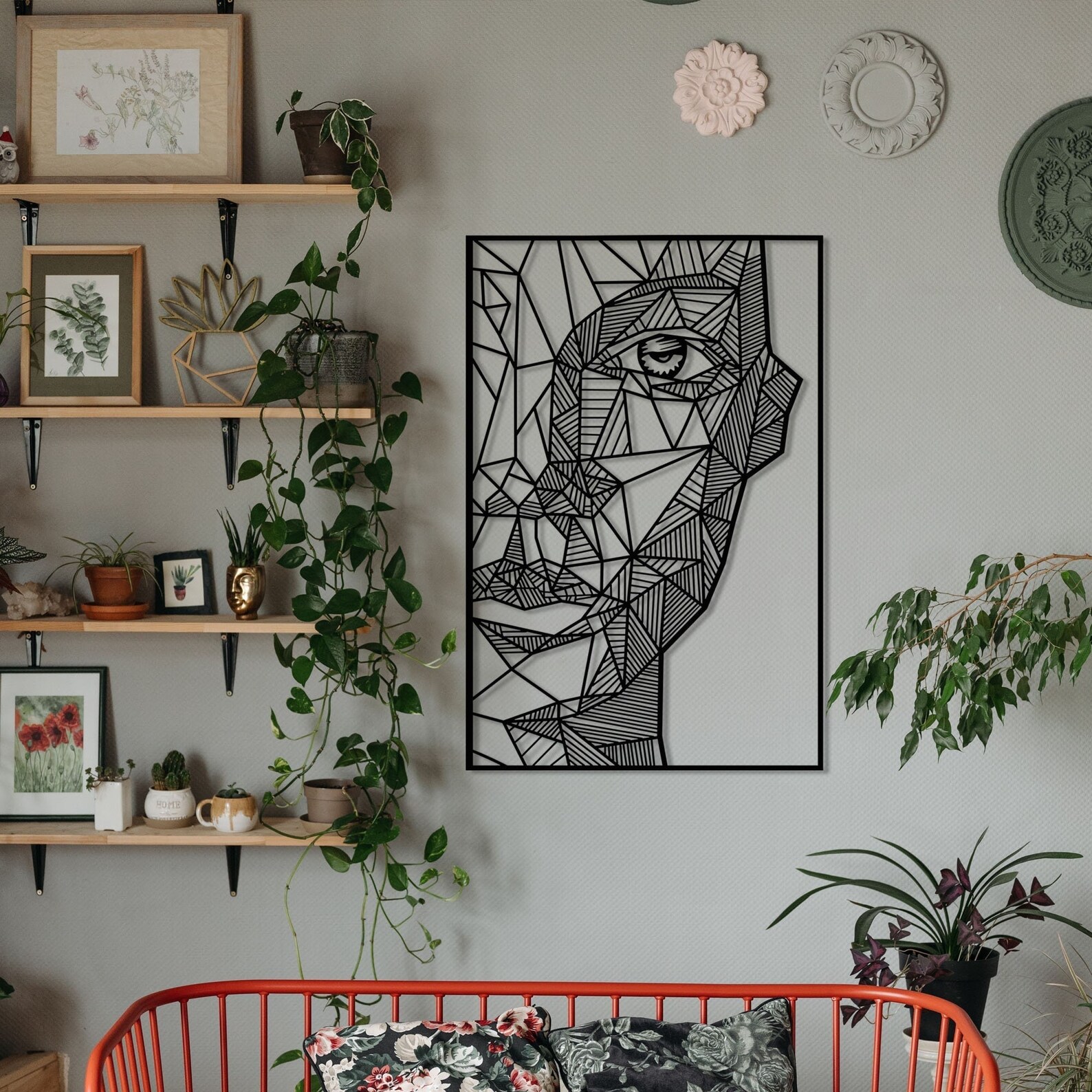 Abstract Face Metal Wall Art Female Face Wall Sculpture - Etsy
