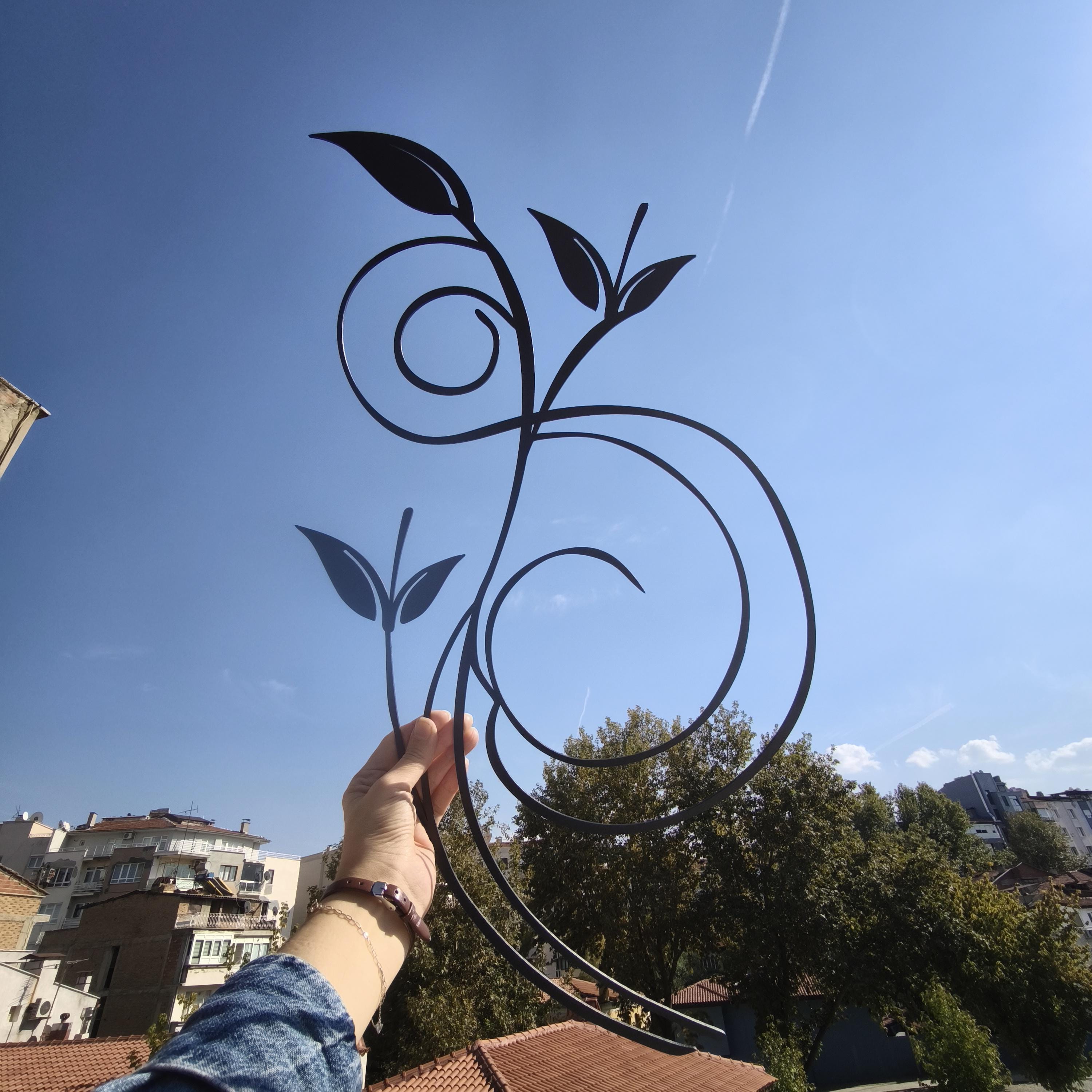 Luxury Flower Metal Wall Art: Minimalist Plant Sculpture, Esthetic Home ...