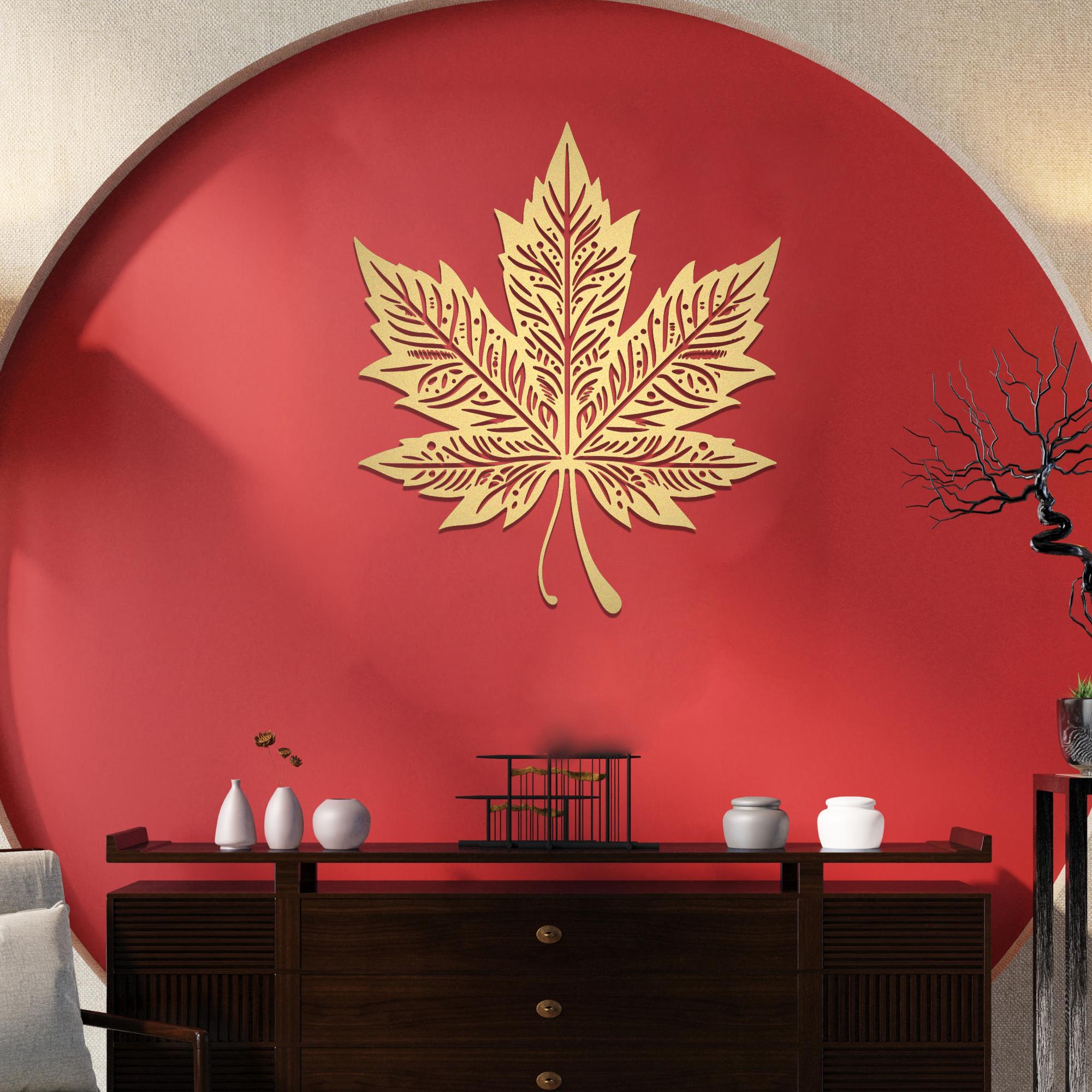 Maple Leaf Metal Wall Art: Modern Fireplace & Garden Decor - Etsy