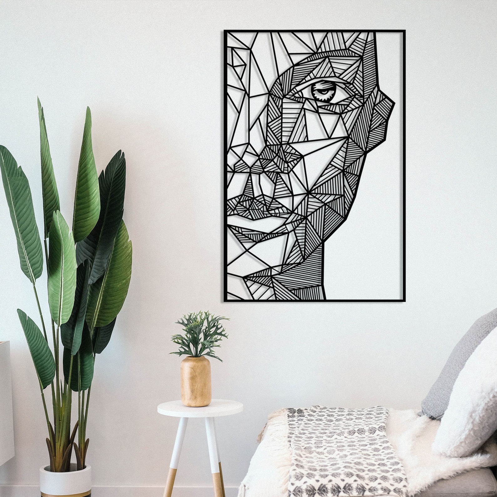Abstract Face Metal Wall Art Female Face Wall Sculpture - Etsy