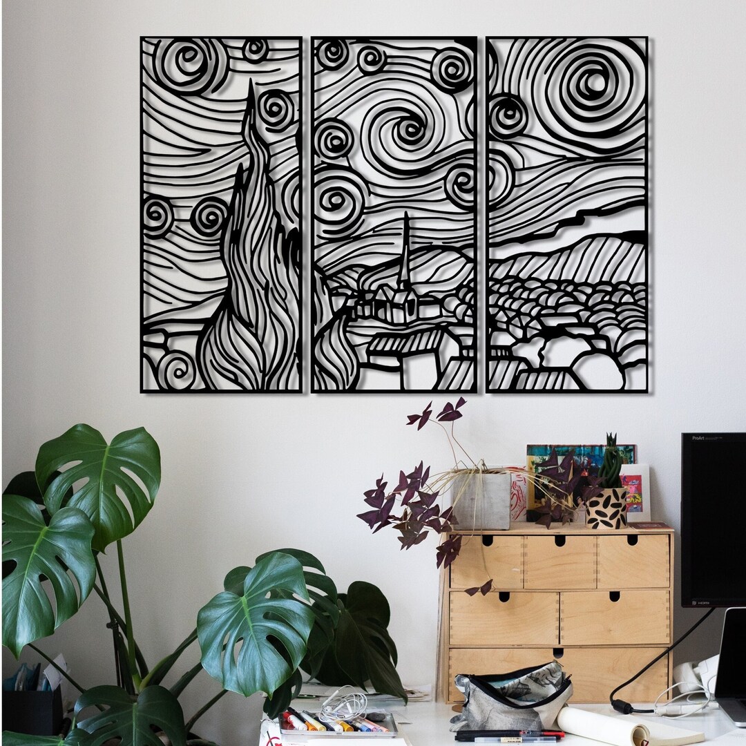 Van Gogh Starry Night Metal Wall Art the Starry Night Metal - Etsy
