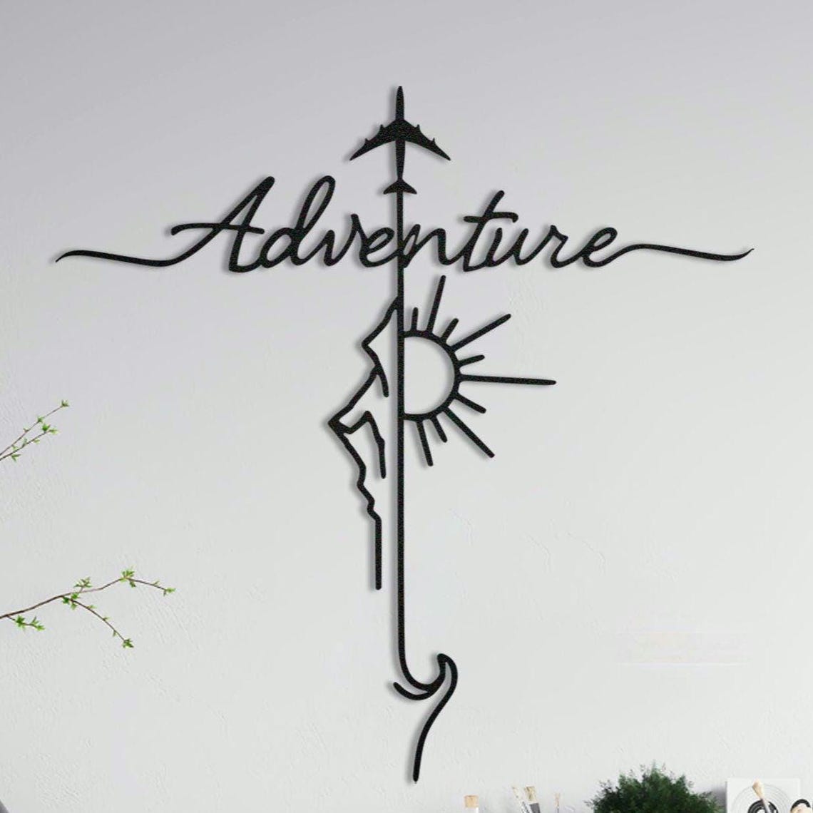 Adventure Sign Metal Wall Art: Airplane Home Decor - Etsy