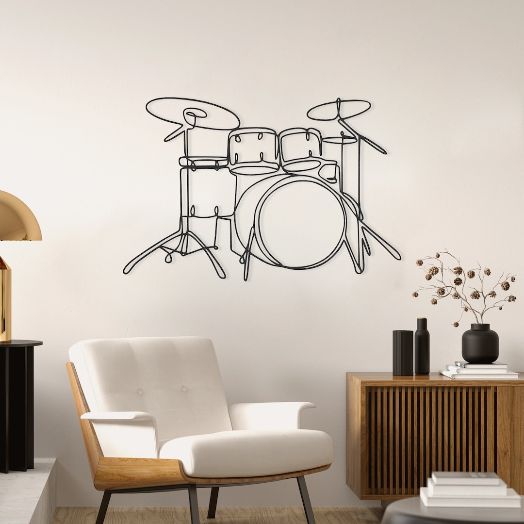 Drum Metal Wall Art, Wall Hanging, Drum Metal Decor, Music Studio Decor ...