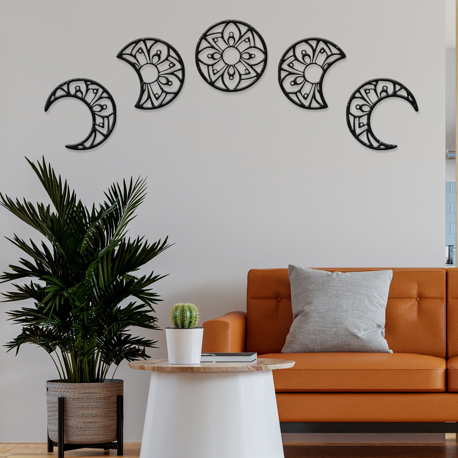 Set of 5 Moon Phases Metal Wall Art Moon Phases Wall Decor - Etsy