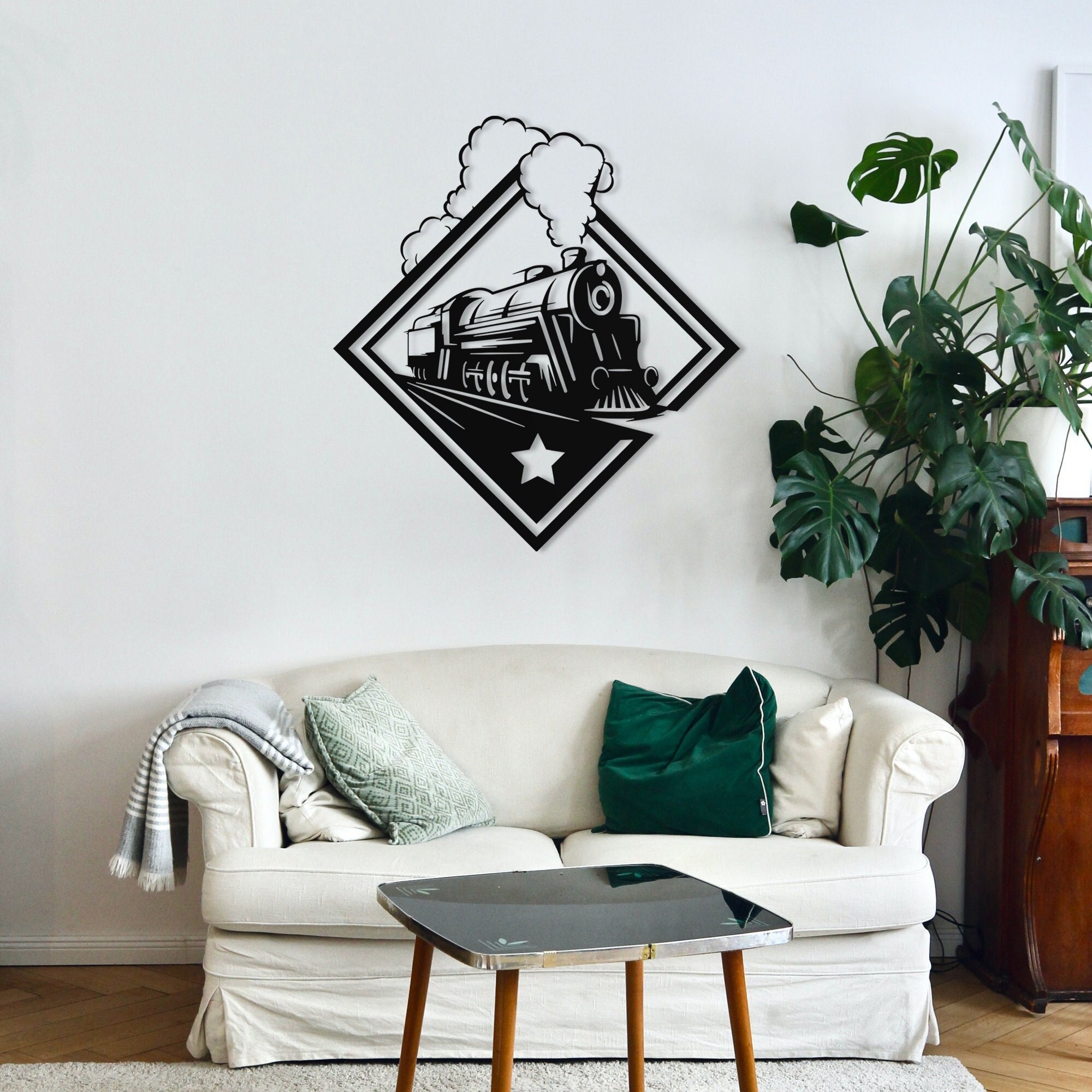 Train Metal Wall Art Metal Wall Decor Living Room Decor - Etsy