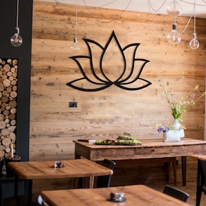 Lotus Flower Metal Wall Art, Lotus Silver Color Wall Decor, Bohemian ...