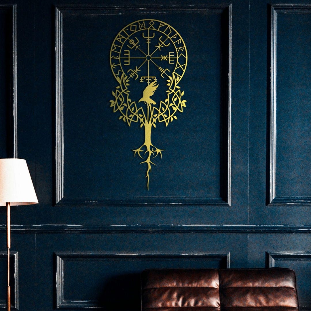 Vikings Style Wall Art, Metal Design Norse Viking Sign, Scandinavian ...