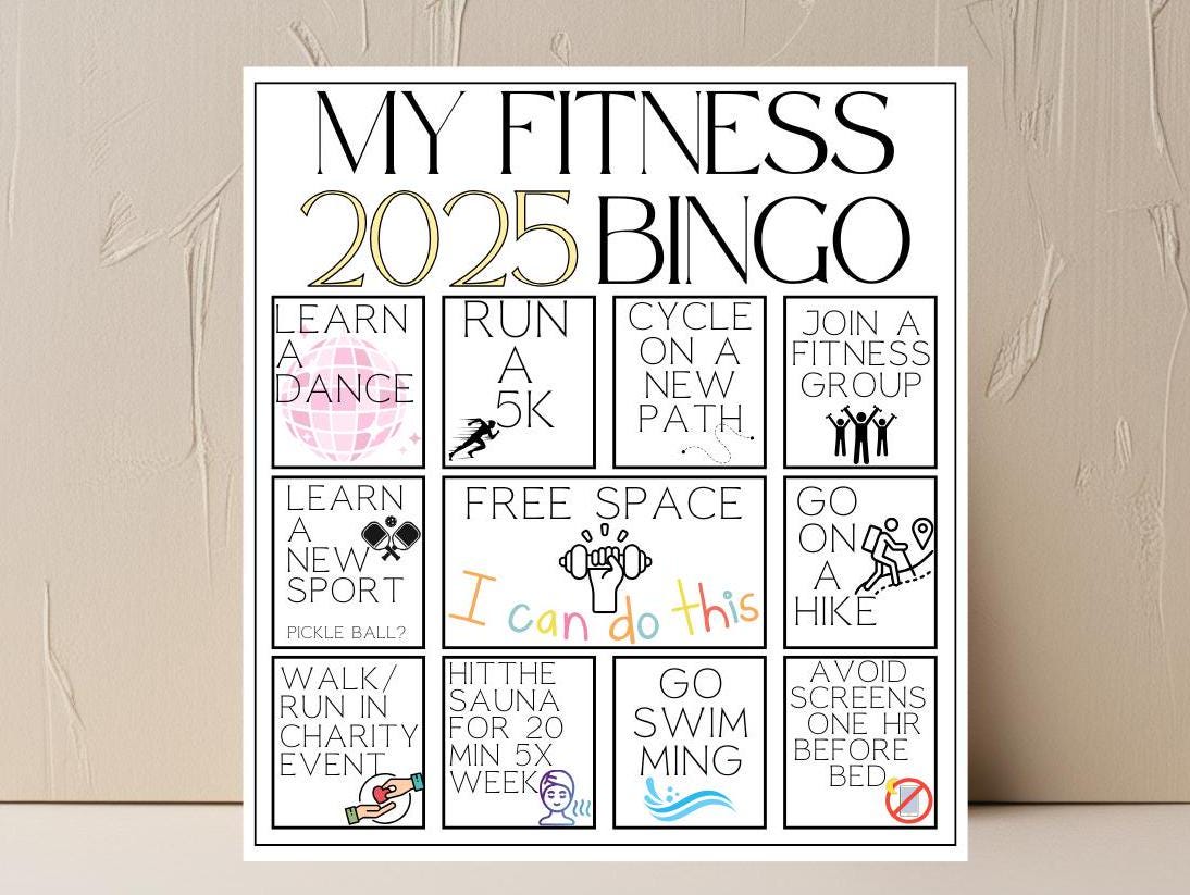Printable 2025 Bingo Card, 2025 Vision Board Bingo Card, New Year Party ...