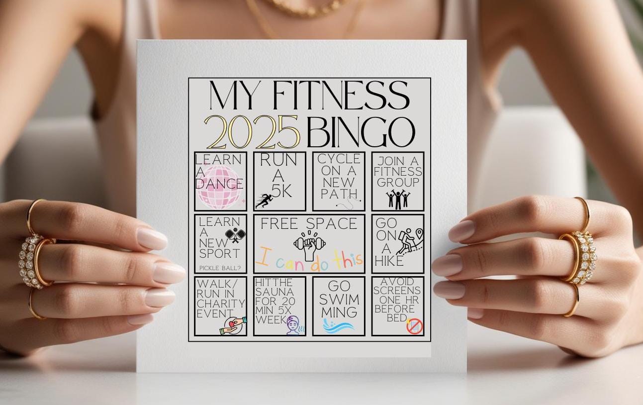 Printable 2025 Bingo Card, 2025 Vision Board Bingo Card, New Year Party ...