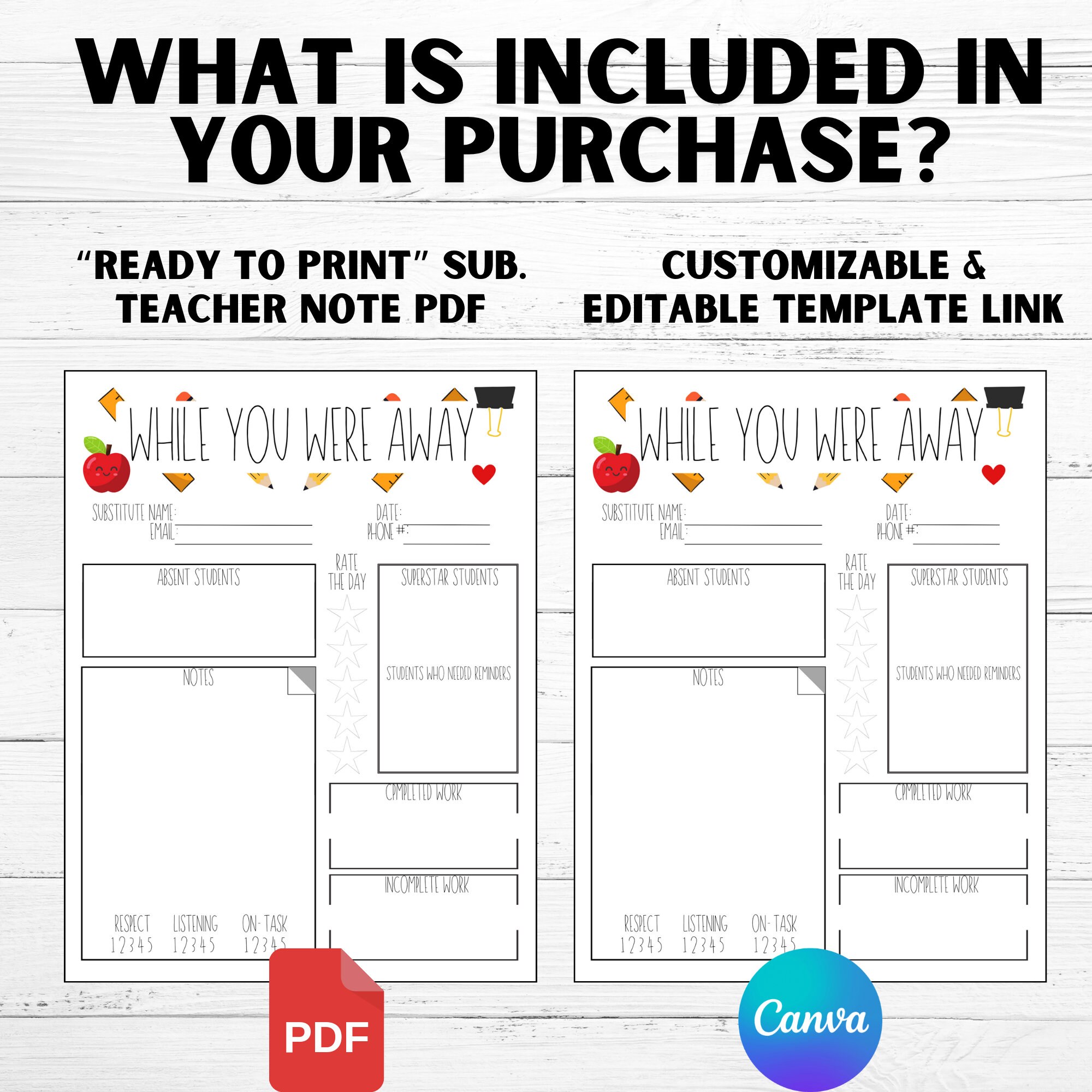 Substitute Teacher, Substitute Teacher Note, Substitute Teacher ...