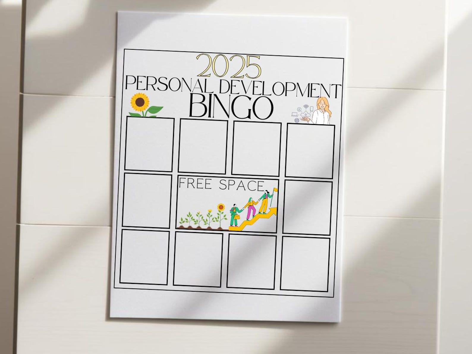Printable 2025 Bingo Card, 2025 Vision Board Bingo Card, New Year Party ...