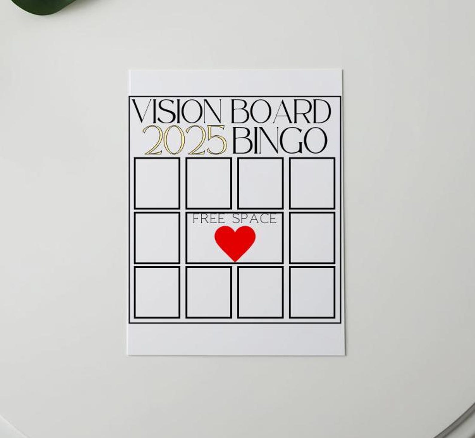 Printable 2025 Bingo Card, 2025 Vision Board Bingo Card, New Year Party ...