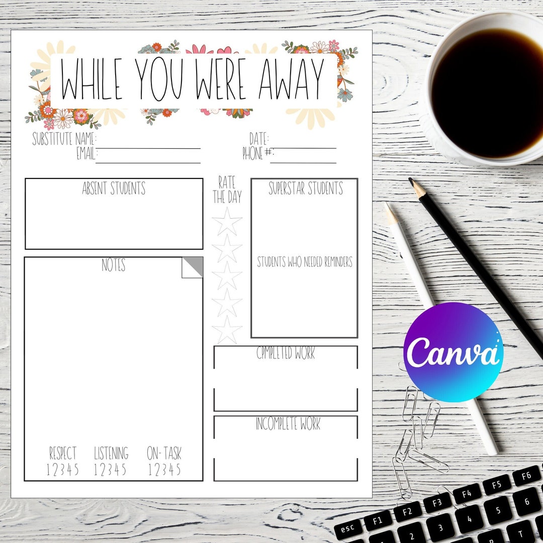 Substitute Teacher, Substitute Teacher Note, Substitute Teacher ...