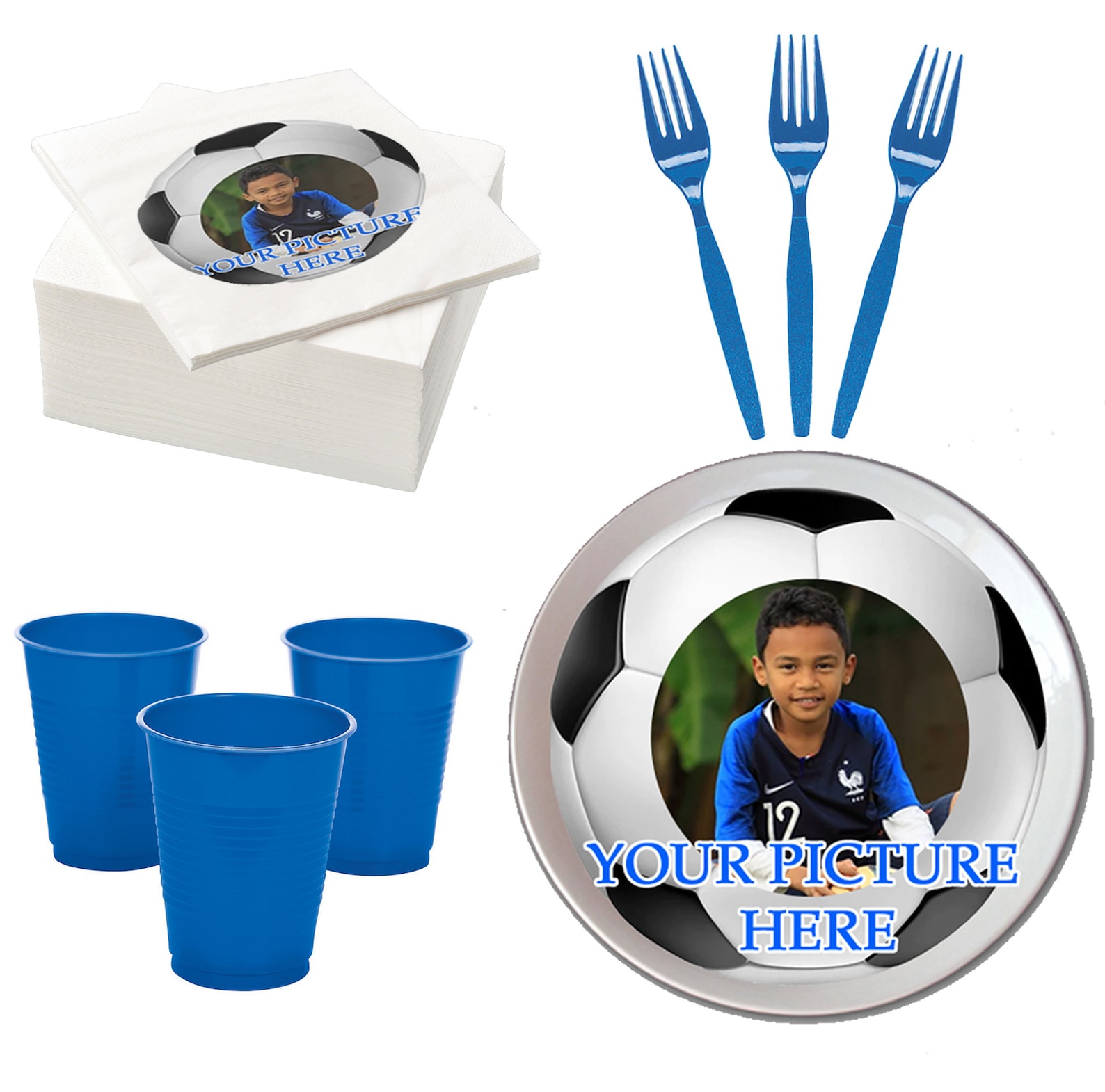 40 Piece Disposable Custom Personalized Party Package for 10 Guests ...