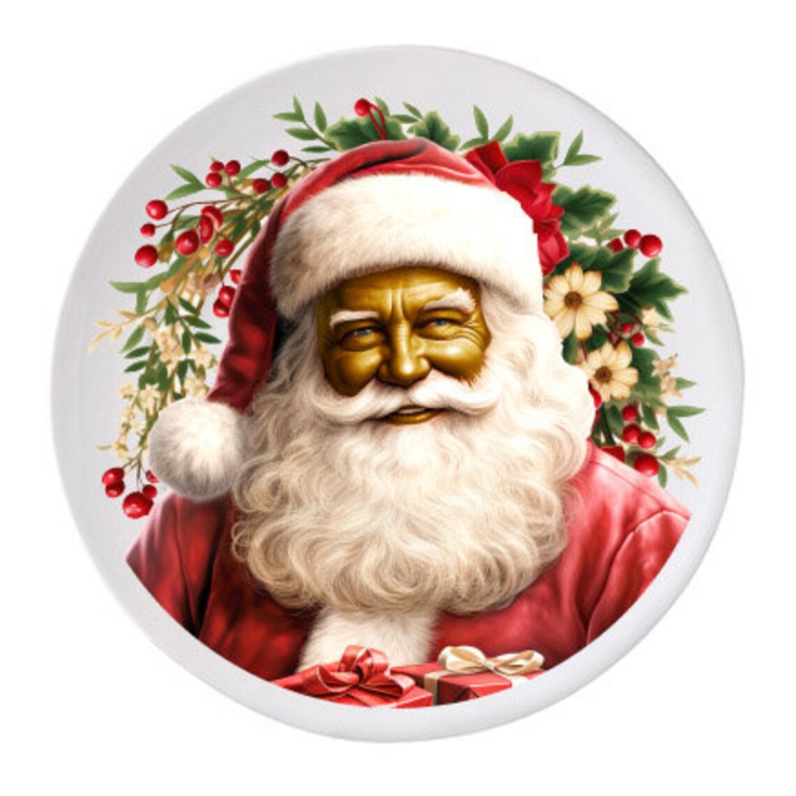 10-piece Vintage Smiling Santa Christmas Holiday Dinner Plate Set ...