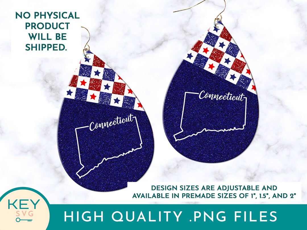 Connecticut Teardrop Png, Sublimation Earring Designs, Teardrop Earring ...