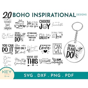 Inspirational Quotes Svg Bundle, Affirmation Svg, Be Kind Svg, Acrylic ...