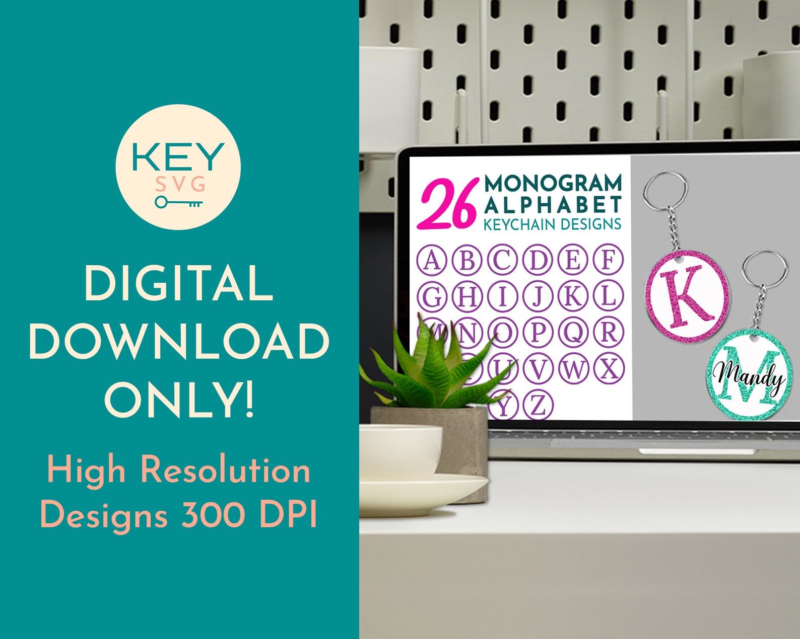 104 Monogram Svg Bundle Monogram SVG Alphabet Keychain Svg - Etsy