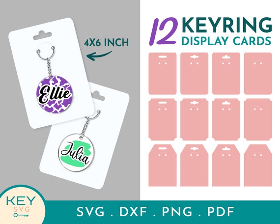 Keychain Display Card Svg Keyring Display Card Template - Etsy