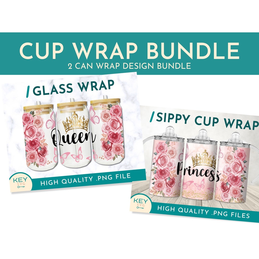Pink Queen and Princess, Mother Daughter Tumbler Wrap and Sippy Cup Png ...