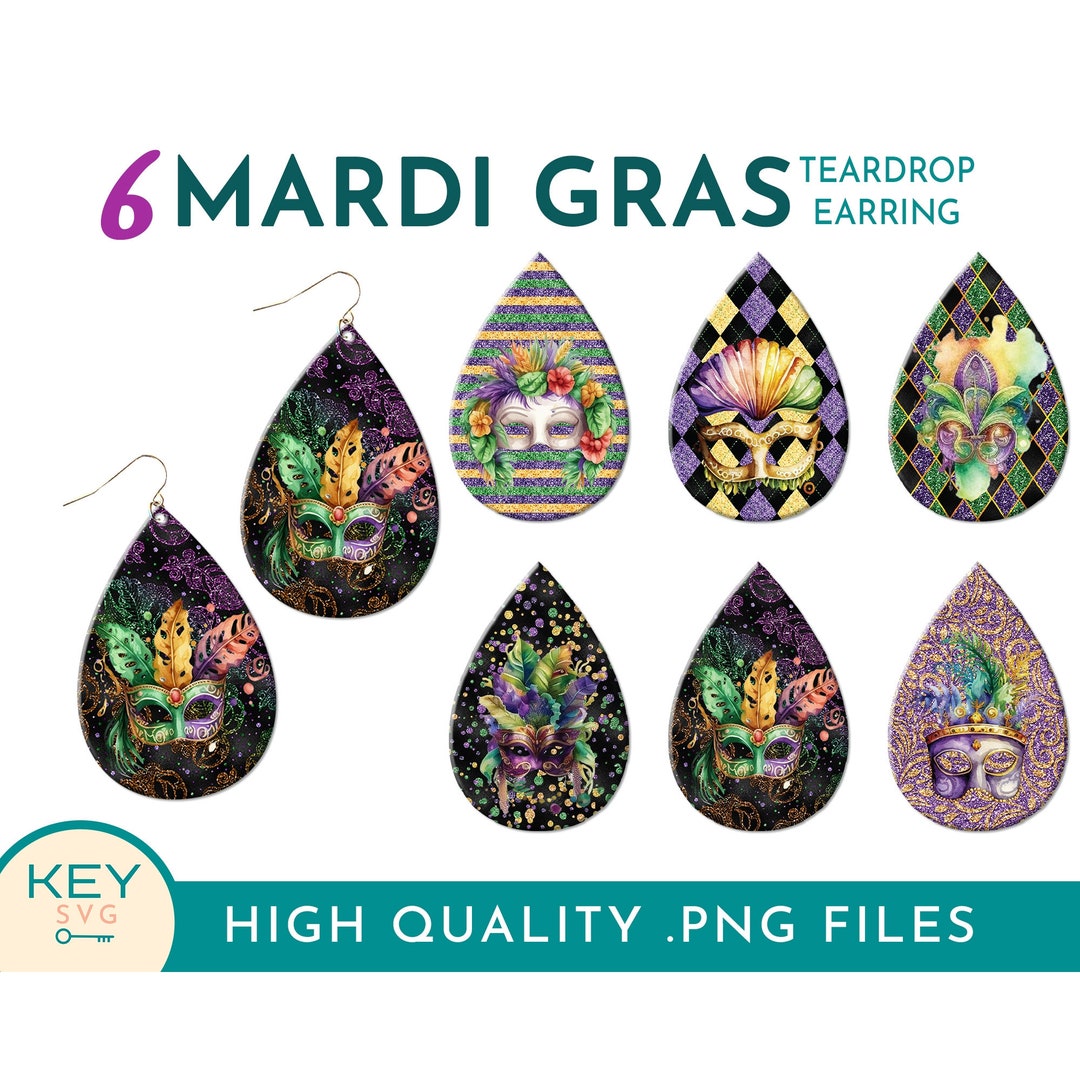 Mardi Gras Teardrop Png, Mardi Gras Mask Earrings, Mardi Gras Png ...