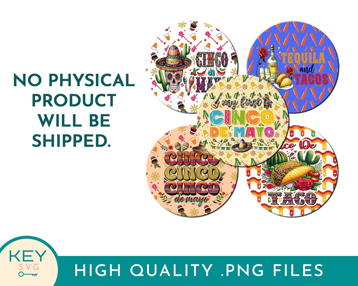 Cinco De Mayo Png, Mexican Fiesta Car Coaster Png, Party Decor, Drink ...