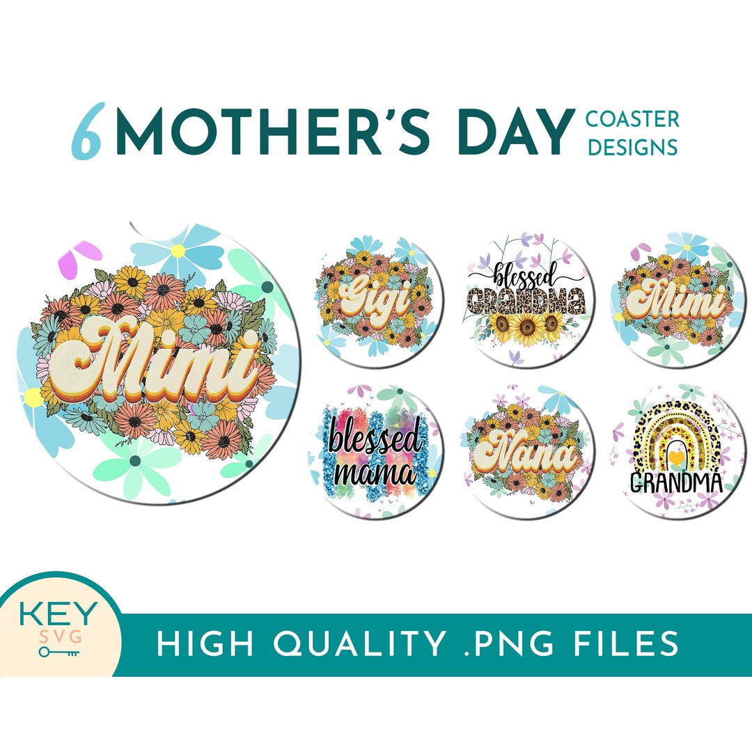 Cute Coasters, Blessed Mama, Nana Png, Mothers Day Car Coaster Png ...