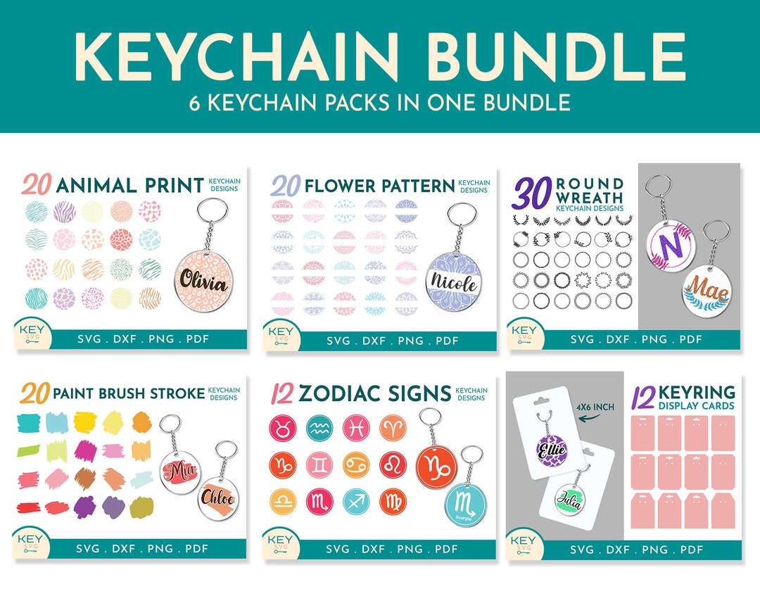 114 Round Keychain Svg, Keychain Svg Bundle, Acrylic Keychain Svg ...
