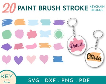 Keychain Svg Paint Brush Stroke Svg, Keychain Pattern Svg, Paint ...