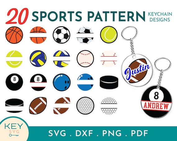 20 Split Sports Svg Keychain Pattern Svg Keychain Svg - Etsy Australia