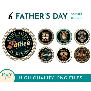 Best Dad Ever Png, Mens Car Coaster Png, Father's Day Car Coaster ...