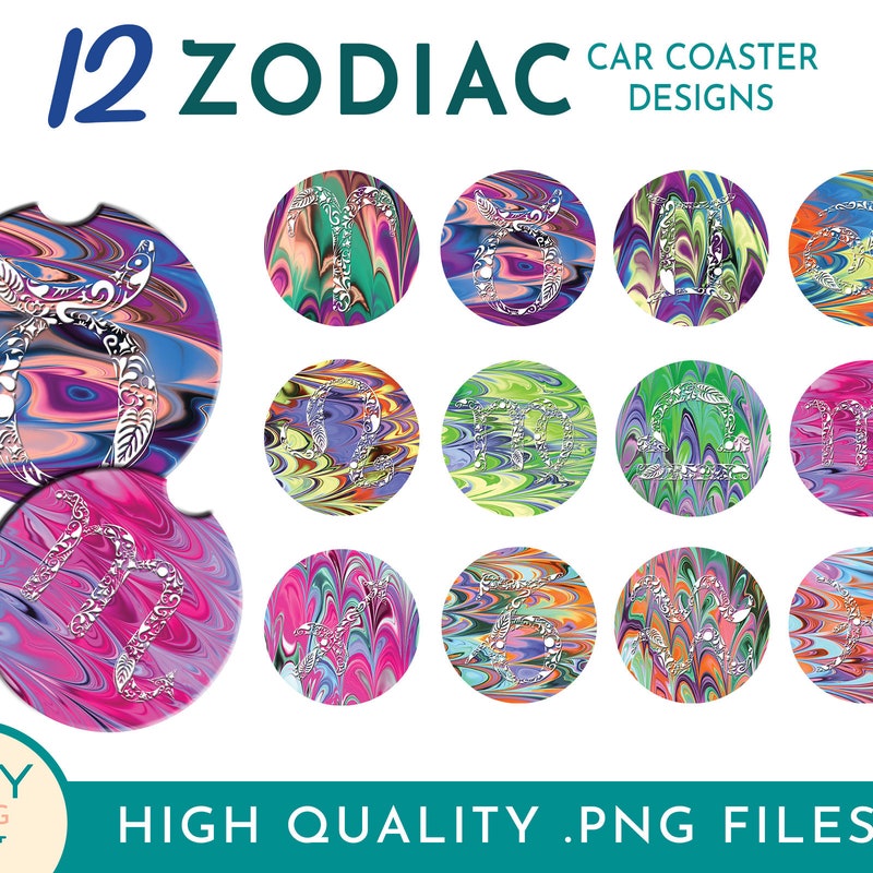 Zodiac Coaster - Etsy