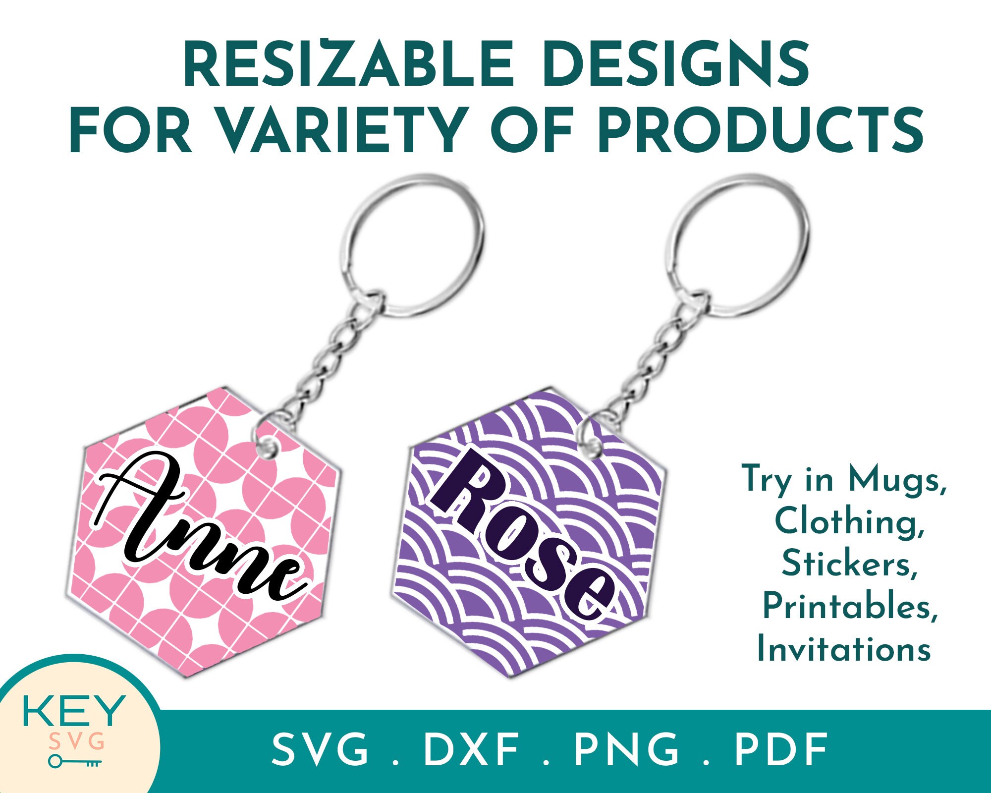 20 Hexagon Keychain Pattern Svg Acrylic Keychain Svg - Etsy UK