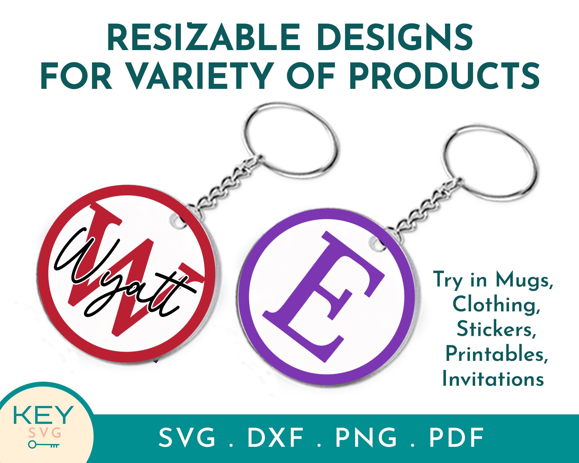 Circle Monogram Svg, Monogram SVG Alphabet, Keychain Svg, Frame ...