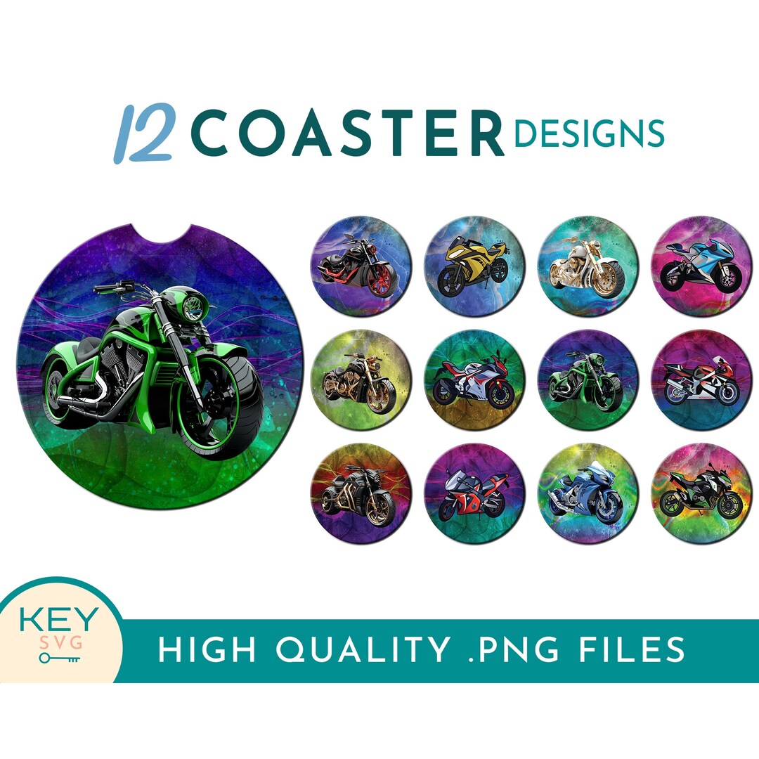 Motorcycle Car Coaster Png, Motorcycle Gifts, Coaster for Men, Drink ...