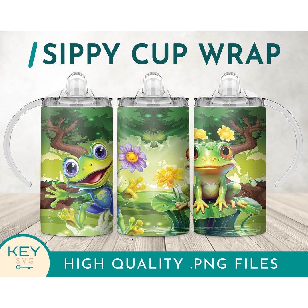 Baby Frog Sippy Cup Png, Kids 12oz Tumbler Wrap, Frog Tumbler, Sippy ...